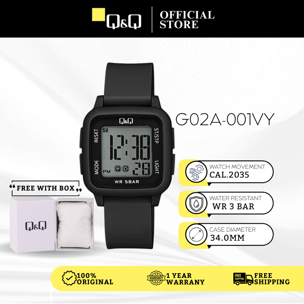 Q&Q Japan by Citizen Unisex Resin Digital Watch G02A | Shopee Malaysia