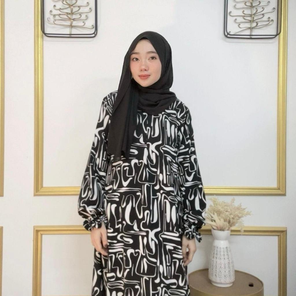 Jubah Abaya Muslimah Printed Premium Spanish Cotton Ironless Raya Design 2025 By Rumaisa ...