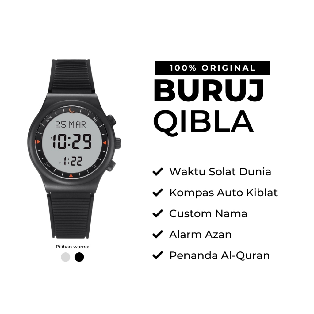 [1 TAHUN WARANTI] JAM BURUJ QIBLA JAM AZAN JAM WAKTU SOLAT JAM KIBLAT ...