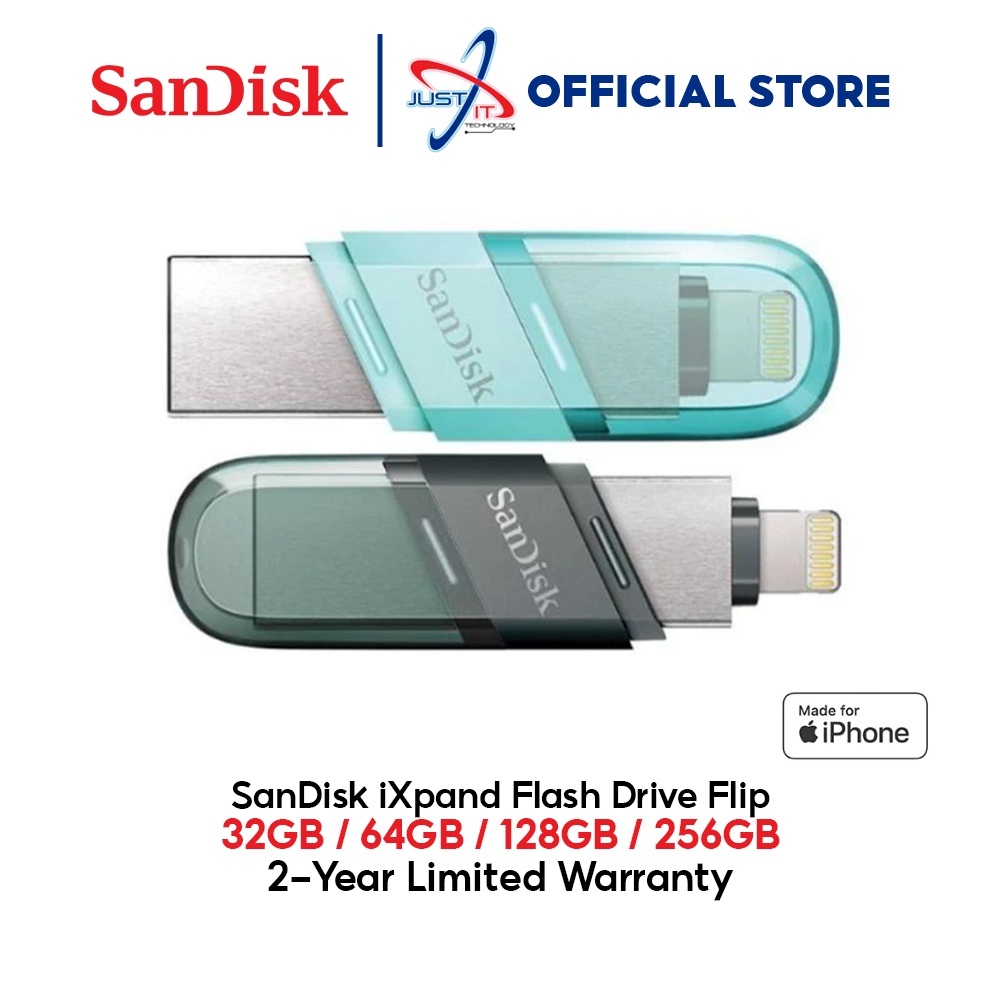 SanDisk Ixpand Flip Flash Drive OTG USB (32GB/64GB/128GB) SDIX90N ...