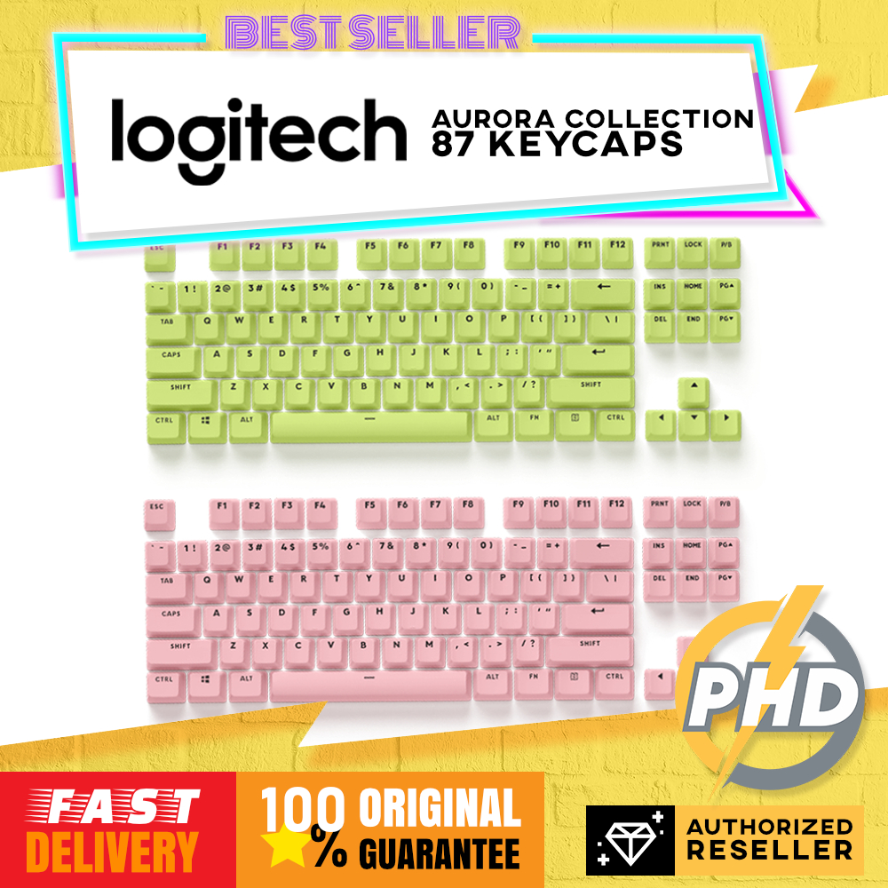 Logitech Aurora Shine Through Keycaps TKL Keyboard Compatible (Pink ...