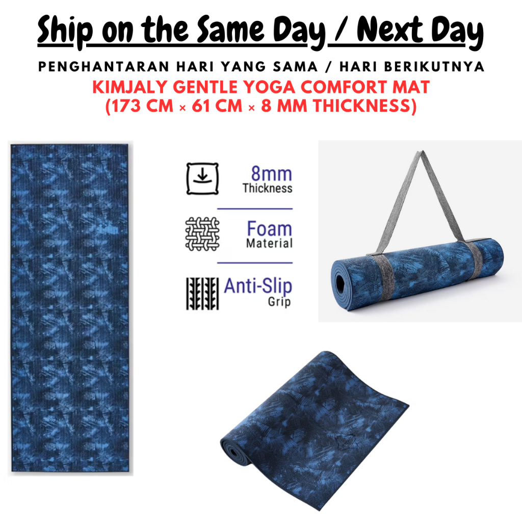 K1mj@ly Comfort Gentle Yoga Mat 8MM / Exercise Mat / Tikar Yoga ...