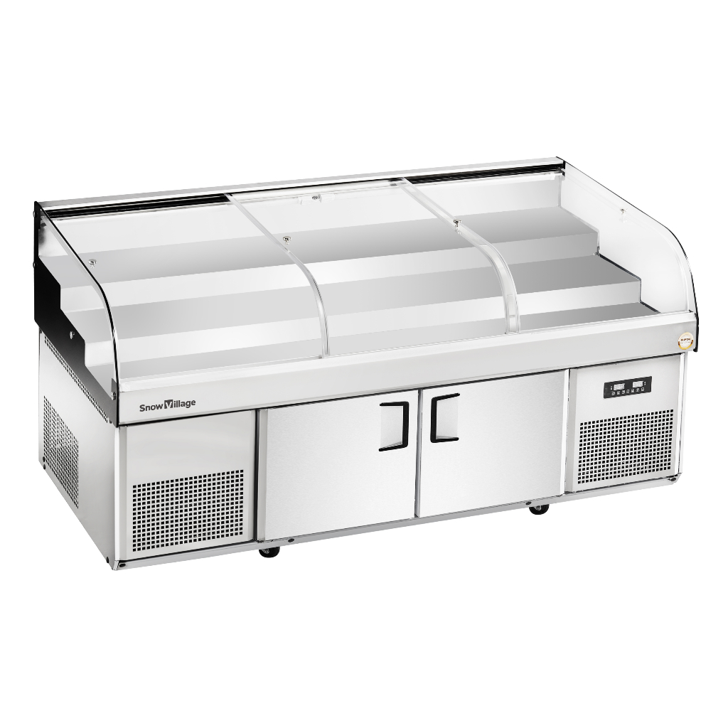 SnowVillage BT-E2.5-T3XQ Curved Glass Ice Table Chiller Freezer | 650L ...