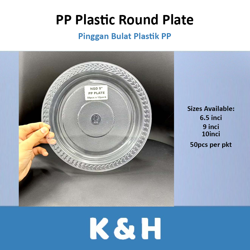 Pinggan Plastik Pakai Buang / Disposable PP Plastic Round Plate/ Party ...