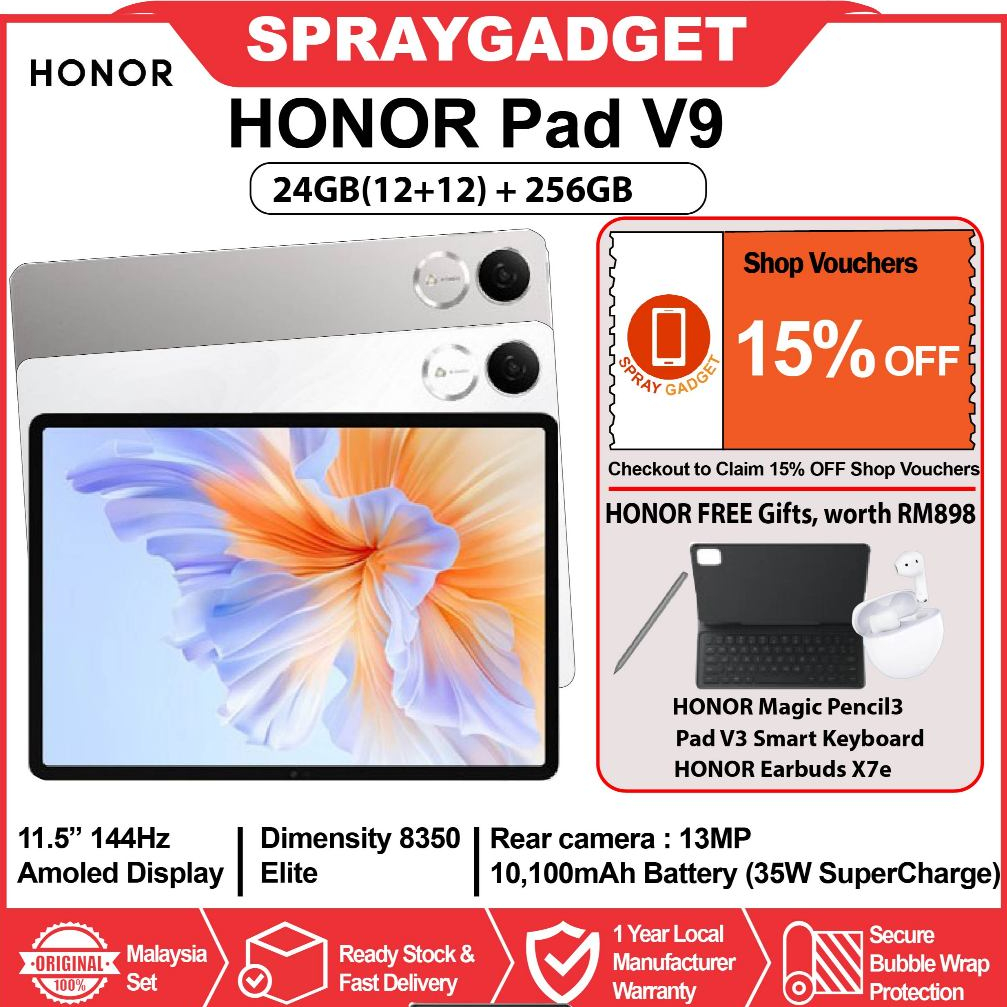 HONOR Pad V9 (24GB(12+12)RAM + 256GB ROM l 11.5" 144Hz 2.8K Display l ...