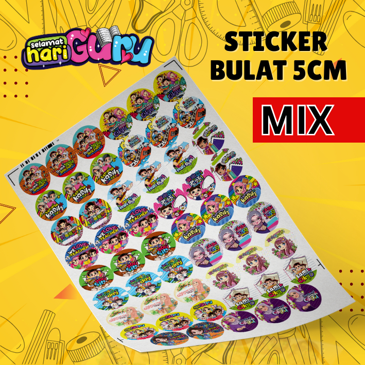 Sticker Label Hari Guru Cikgu 2025 | Bulat 5cm | Simili Sticker | High ...