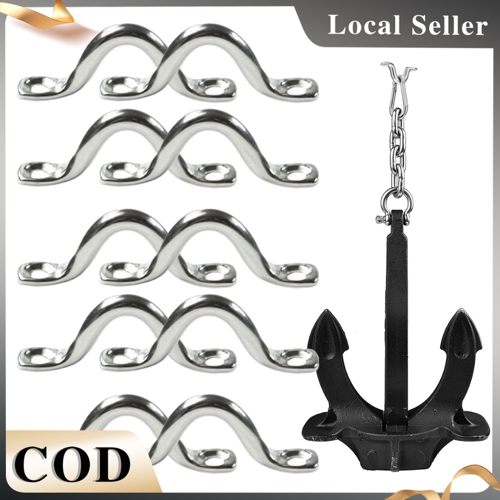 10Pcs Boat Pad Eye Marine Grade Stainless Steel Boat Pad Eye U Shape ...