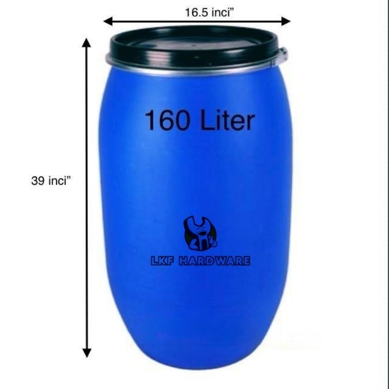 160L Tong Biru/ Open Top Plastic Drum ( READY STOCK ) | Shopee Malaysia