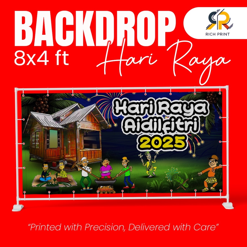 Backdrop Raya 2025 Sesuai Untuk Majlis Rumah Terbuka Hari Raya | Shopee ...