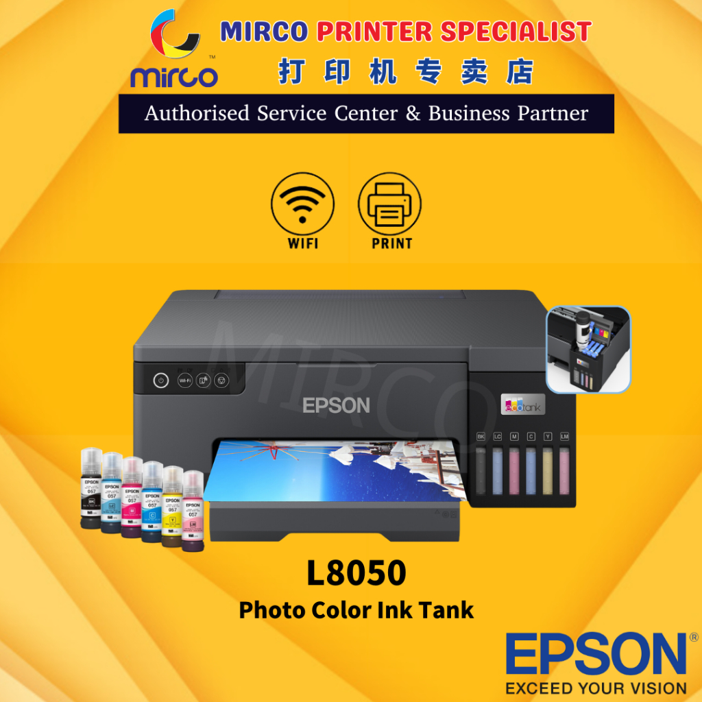 Epson L8050 Color Inkjet Photo Printer (6 color Prin -Similar L805 ...