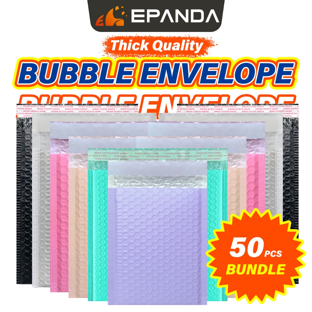 50pcs Bubble Envelope Padded Courier Mailer Sampul Gelembung Warna ...