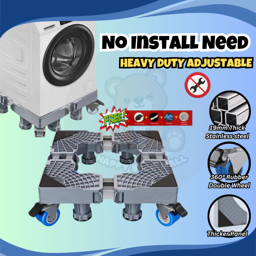 Heavy Duty Stainless Steel Washing Machine Stand Roller Wheels Stand ...