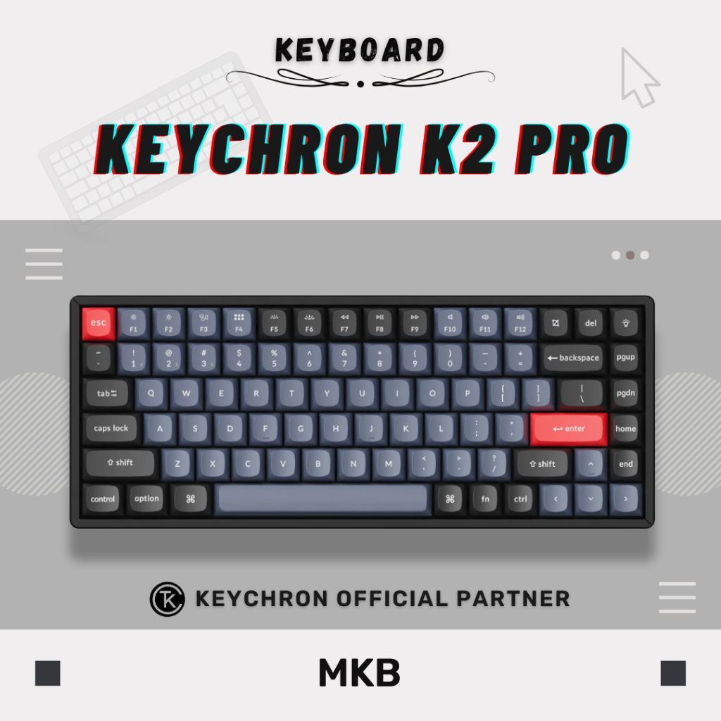 Keychron K2 Pro / K2 Max 75% Layout Hot-Swap Custom RGB QMK VIA Bluetooth Wireless Mechanical ...
