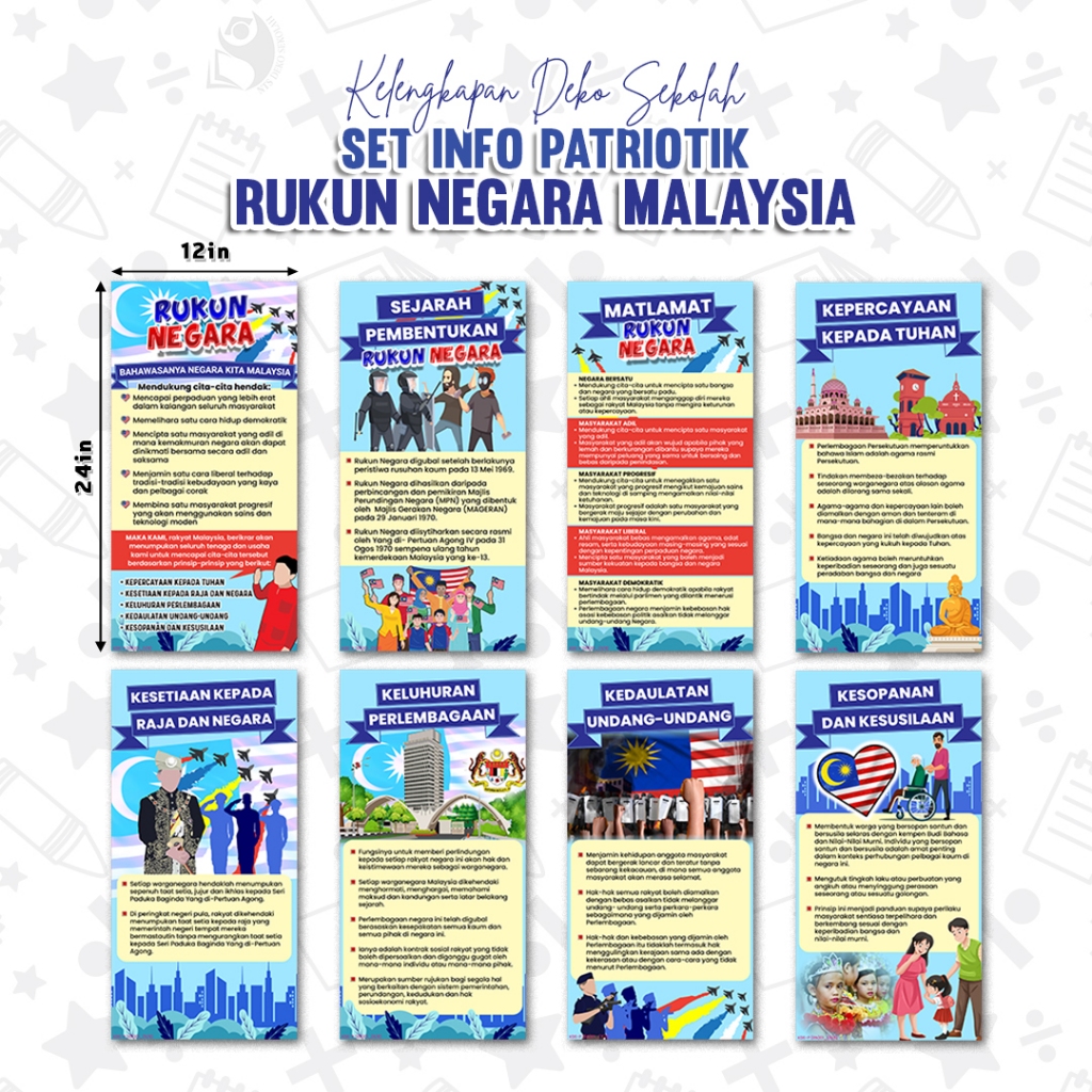 READY DESIGN SET PATRIOTIK - RUKUN NEGARA MALAYSIA (8in1) - DEKORASI ...
