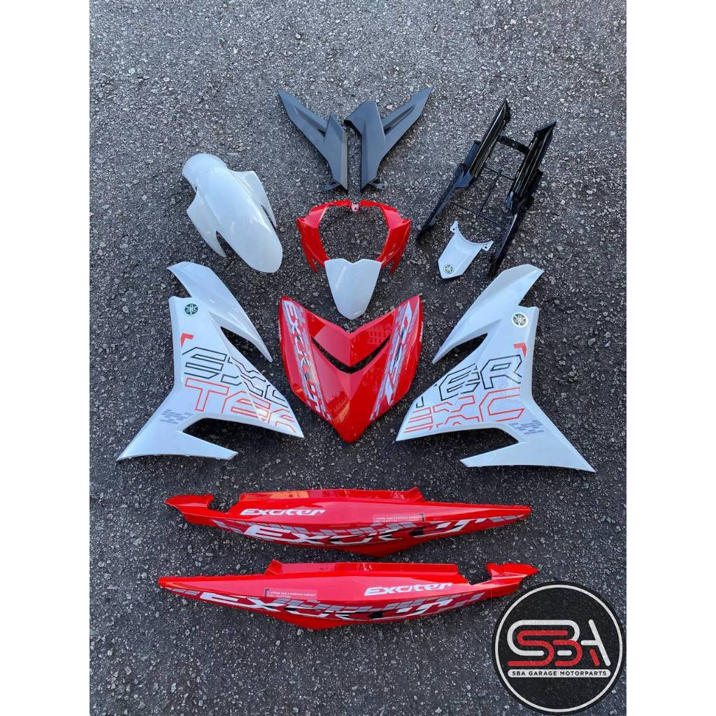 COVER SET Y15ZR V1 V2 EXCITER AEROX ARX1 RED SUN WHITE MERAH PUTIH SIAP ...