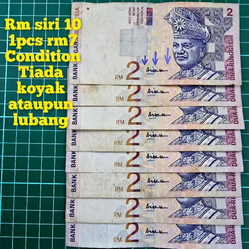 (A246) Rm2 siri 10 duit lama duit kertas lama duit syiling lama sing aisyah Rm2 lama mata wang ...