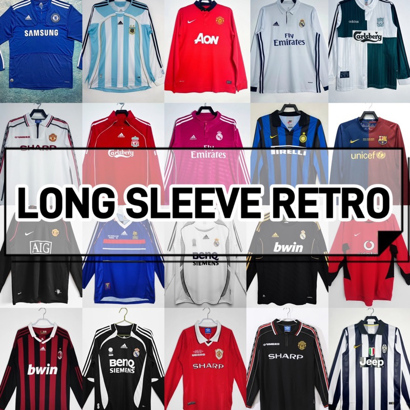 *Retro* Long Sleeve Retro Jersey Vintage Jersey Classic Jersi Long ...