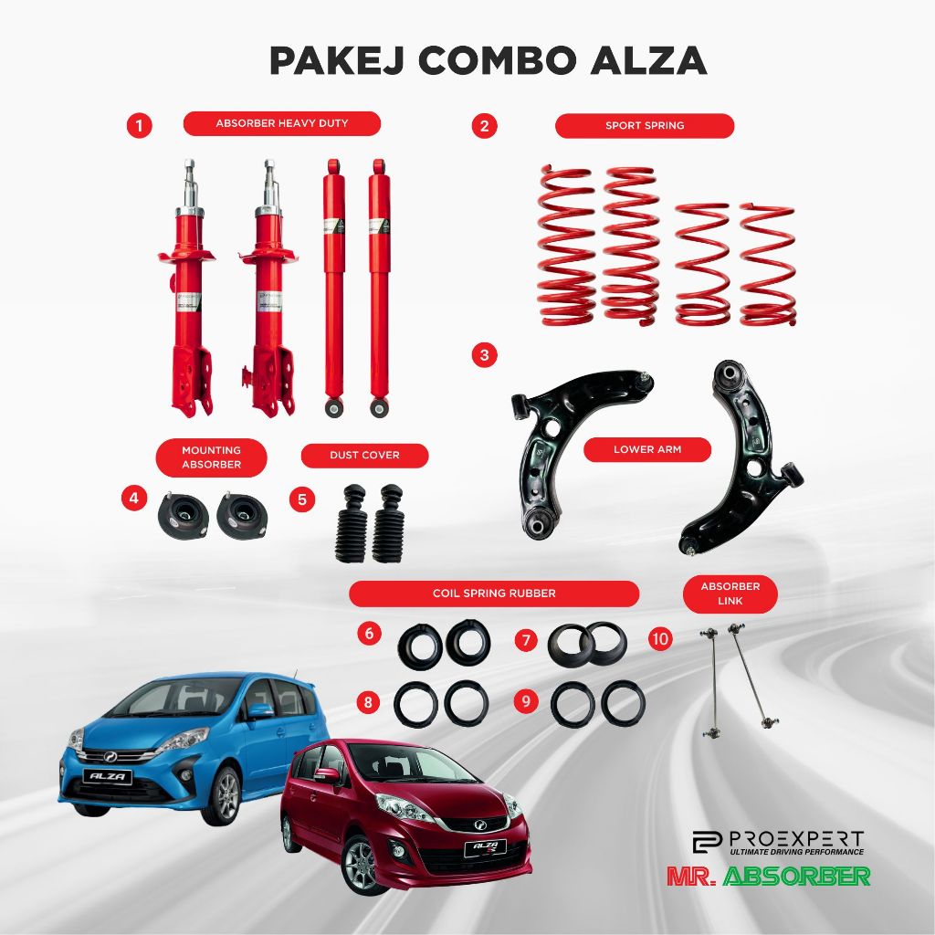 PERODUA ALZA ABSORBER SPORT SPRING SET COMBO RESTORE | Shopee Malaysia