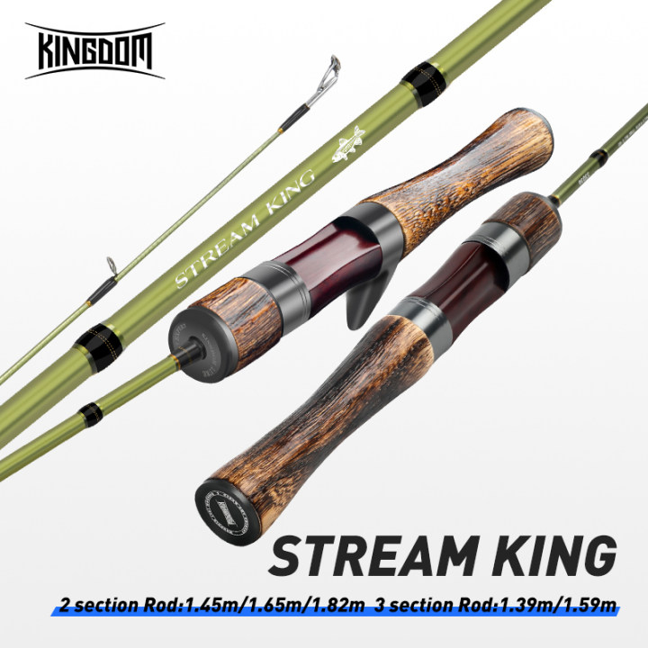 Kingdom STREAM KING Berputar Casting Fishing Rods Karbon 1.39m/1.45m/1 ...