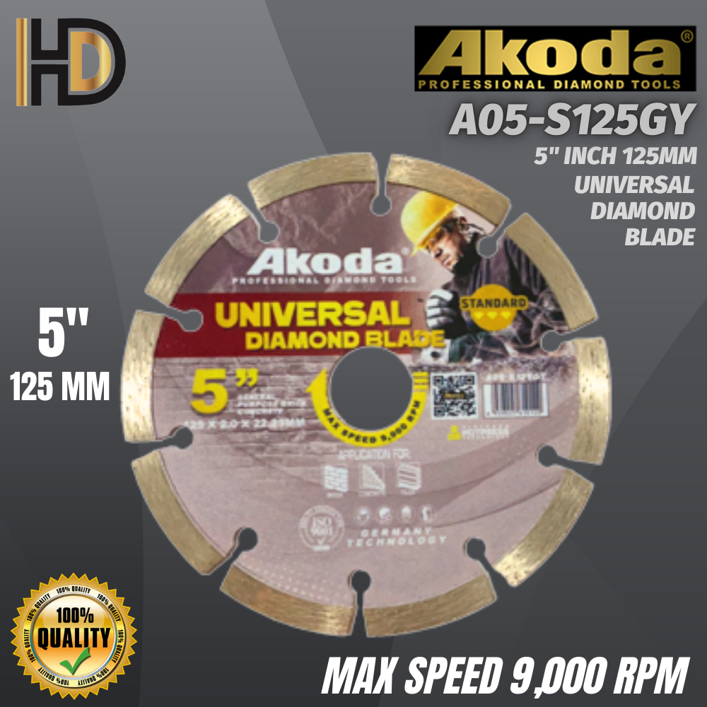 AKODA 5" 125MM Universal Diamond Cutting Disc / AKODA A05-S125GY 5 ...