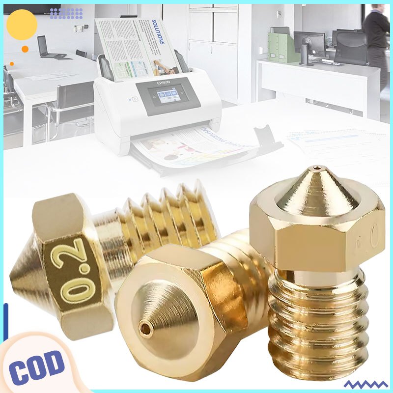 3Pcs Brass Nozzle 3D Printer Brass Nozzle Replacement Nozzles M6 Thread ...
