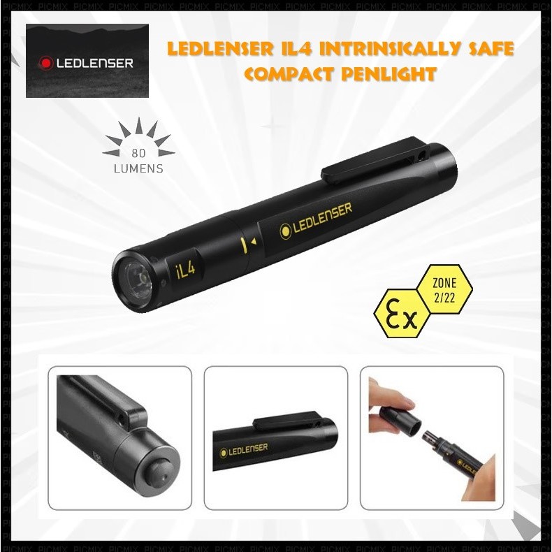 Ledlenser iL4 Explosion Proof Flashlight Ex Zone 2/22, Penlight ...