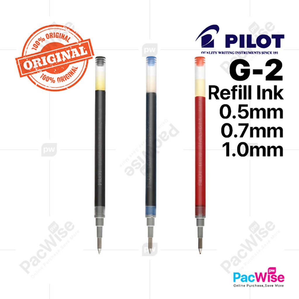 Pilot G2 Gel Pen Refill Ink–0.5mm/0.7mm/1.0mm|Compatible with M&G G-5i ...