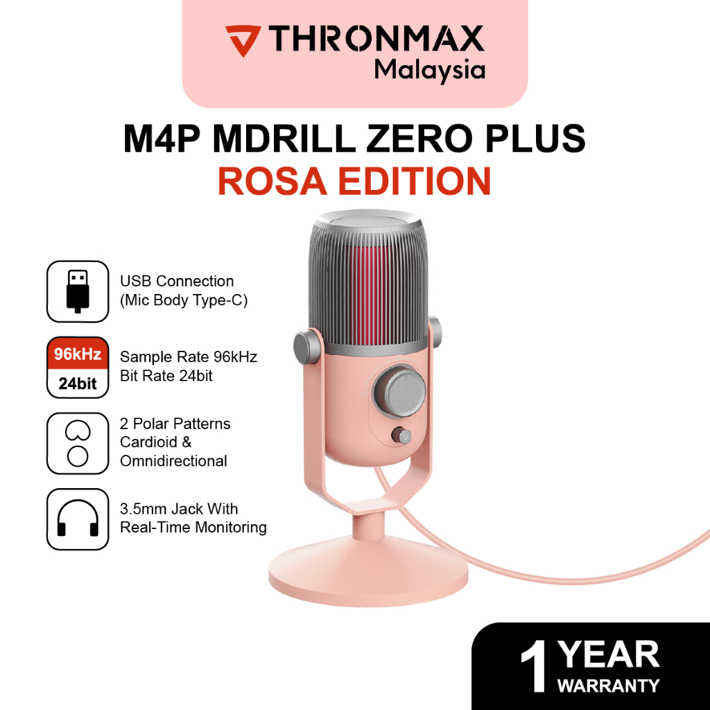 THRONMAX M4P MDRILL Zero Plus Rosa Edition USB Condenser Microphone for ...