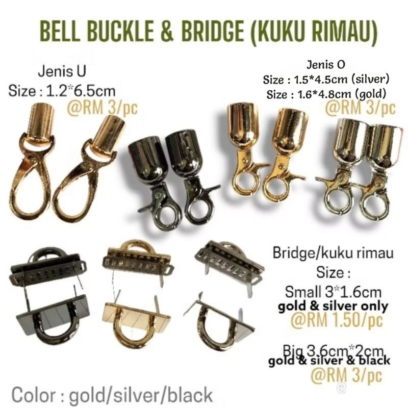 2PCS BELL BUCKLE KUKU RIMAU BRIDGE HANDLE DIY PARTS CROCHET | Shopee ...