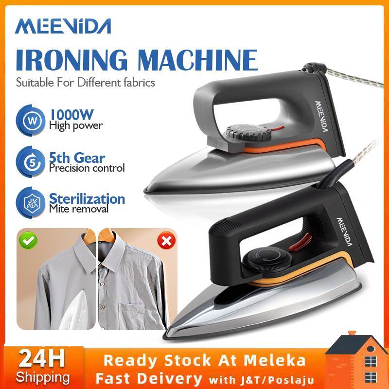 MEEVIDA Electric Non-Stick Iron Baju Handheld UK 1000w Portable Iron ...