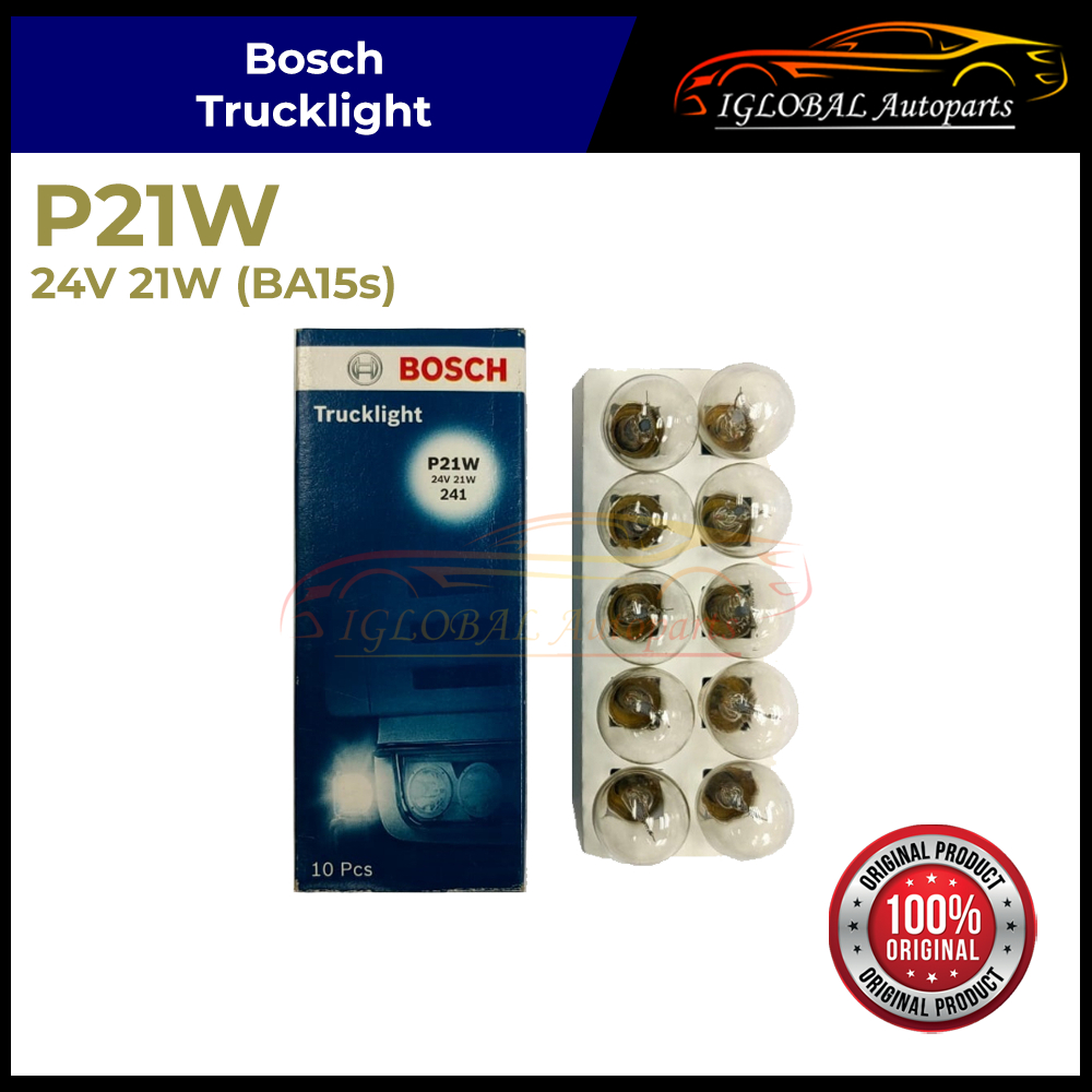 Bosch Trucklight P21W 24V 21W (BA15s) Signal, Reverse, Brake, Rear Fog ...