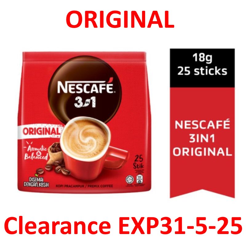 EXP 31-5-25 Nescafe 3 in 1 Original 25x18gm Clearance | Shopee Malaysia