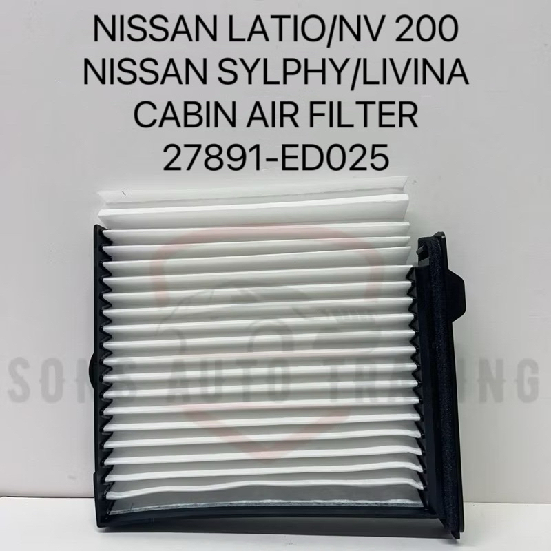 NISSAN LATIO / NV200 / GRAND LIVINA / SYLPHY CABIN AIR FILTER 27891 ...