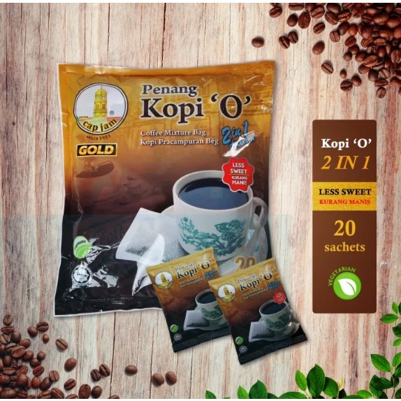Cap Jam Besar 2in1 Penang Kopi O 25g x 20 Sachets – Traditional Black ...