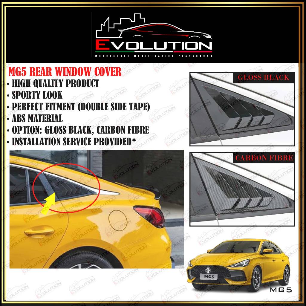 [𝗡𝗘𝗪 𝗣𝗥𝗢𝗗𝗨𝗖𝗧] MG5 REAR WINDOW COVER (GLOSS BLACK / CARBON FIBRE ...