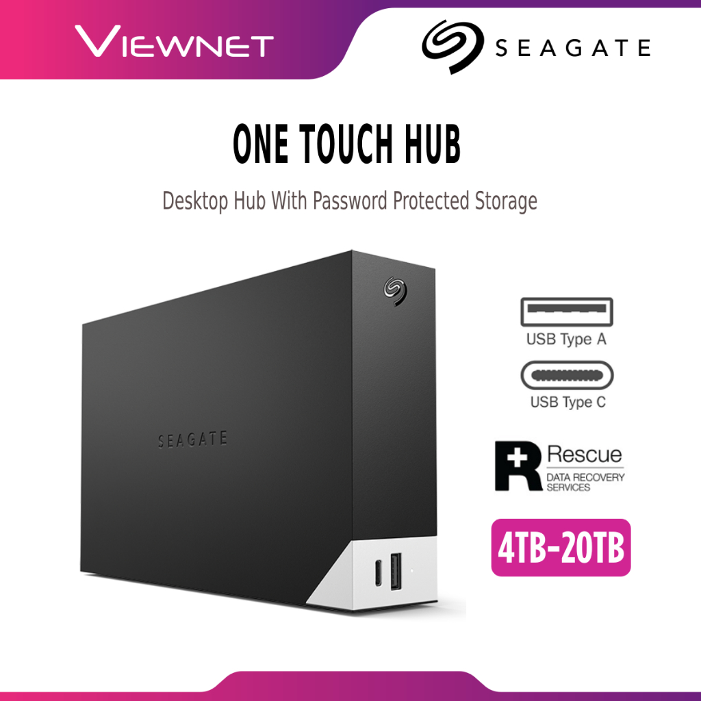 SEAGATE ONE TOUCH HUB DESKTOP HUB WITH PASSWORD PROTECTED STORAGE ...