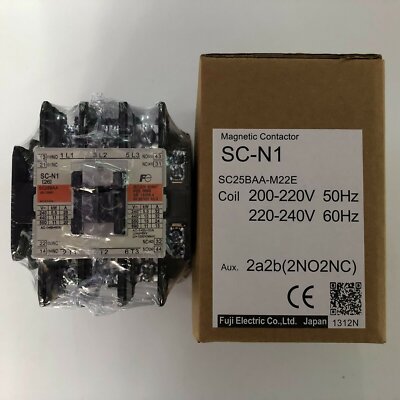 Fuji ( SC-N1 ) 50A 2a2b AC Magnetic Contactor 3Pole 200/240 VAC ...