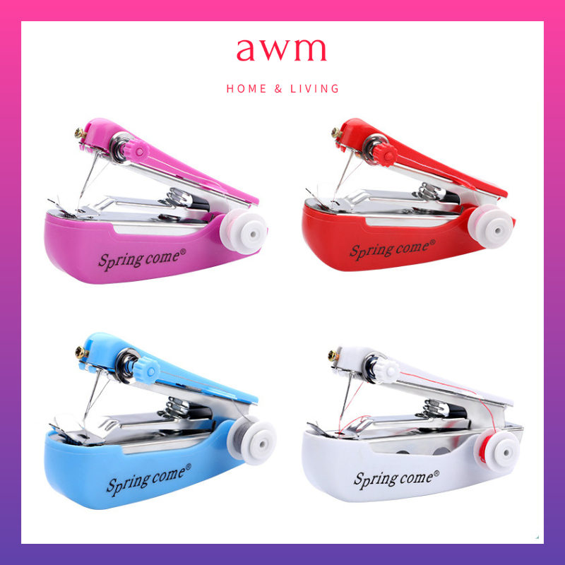AWM Portable Mini Manual Sewing Machine Stitch Sewing Machine Handheld ...