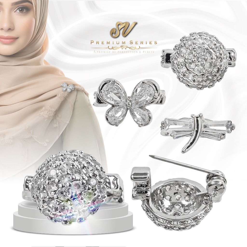 Sv Premium Zircon Baby Brooch Hijab Pin Shawl Bawal Kacing Tudung ...