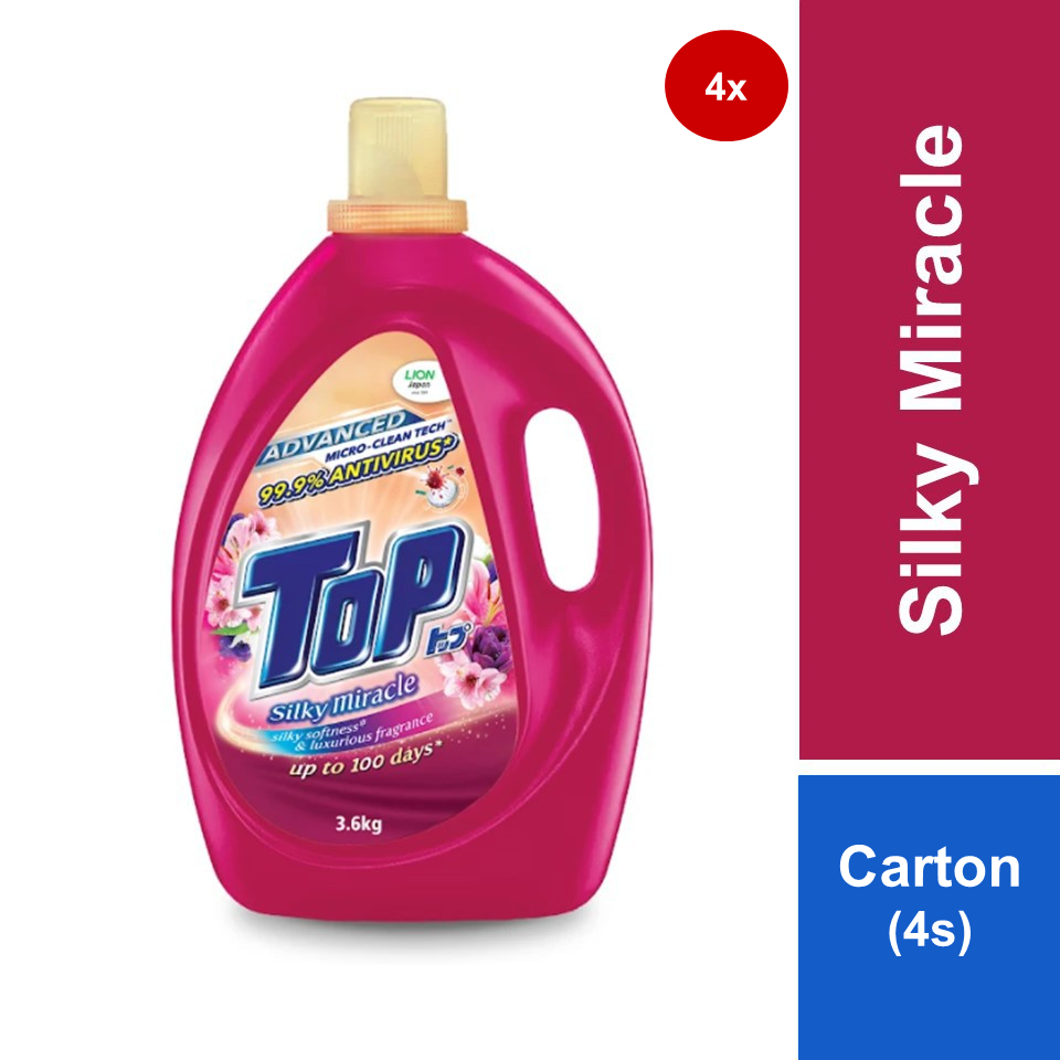 [Carton Deal] Top Liquid Laundry Detergent Silky Miracle 3.6kg x4s ...