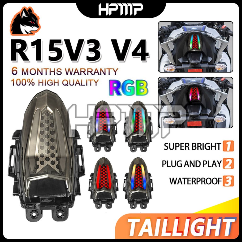 R15 V3 V4 R15M LED Tail Lampu RGB Automatic Color Belakang Stop Lamp ...
