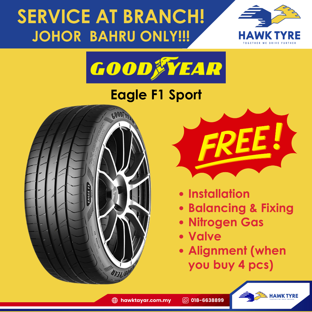 Goodyear Tyres/Tayar Eagle F1 Sport 195/50R16 205/50R16 205/55R16 ...