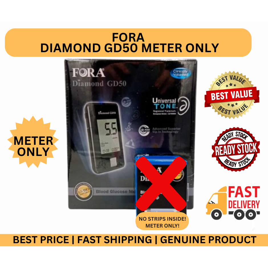 FORA DIAMOND GD50 BLOOD GLUCOSE MONITORING TEST ~ METER ONLY | Shopee ...