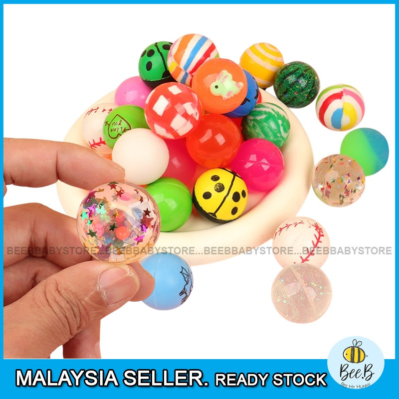 Bola Getah Lompat Klasik Seronok Rubber Bouncy Ball Toys Kids ...
