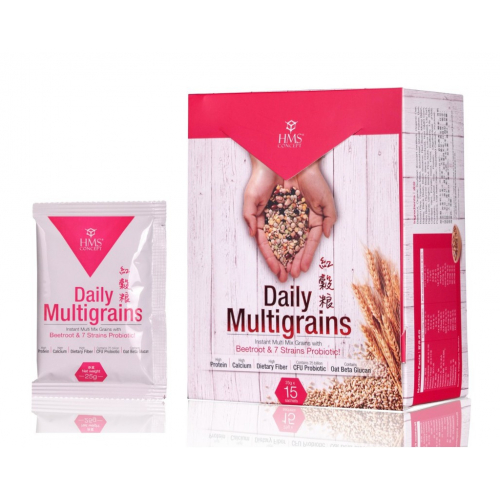 HMS DAILY MULTIGRAINS POWDER WITH PROBIOTIC & BETA GLUCAN (25G x 15 ...