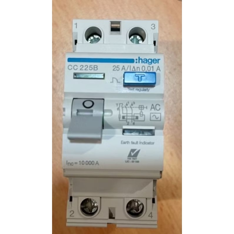 HAGER CC225B RCCB ELCB 25A 2-Pole 10mA – For Water Heater Safety Protection | Shopee Malaysia