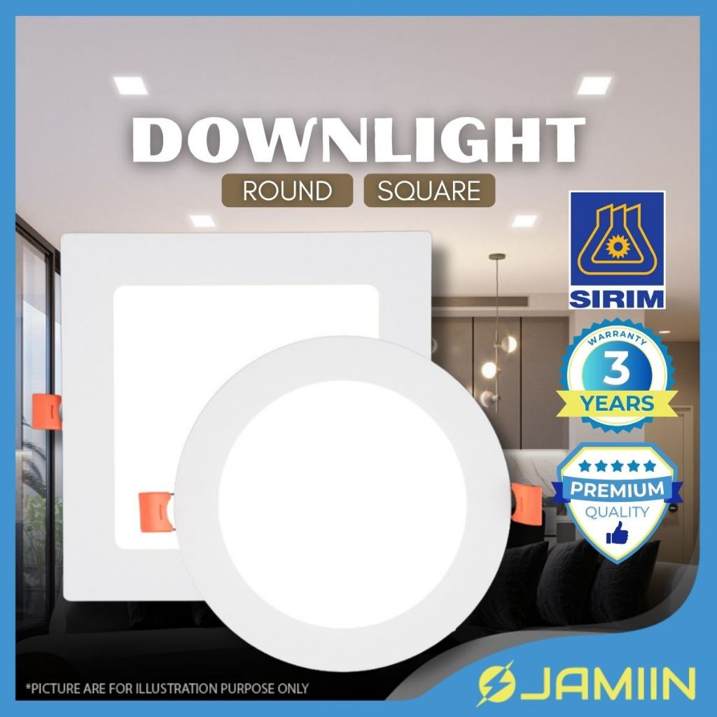 [ SIRIM ] LED Downlight 12W 18W 6" 4" Recessed Down Light Round Square ...