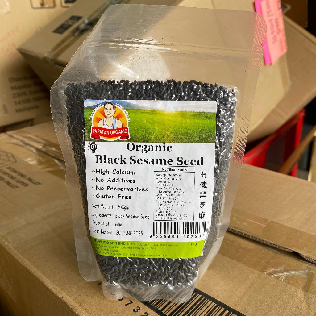 [SHORT EXP: 20/6/25] Teow Joo Papatan Organic Black Sesame Seed 200g ...