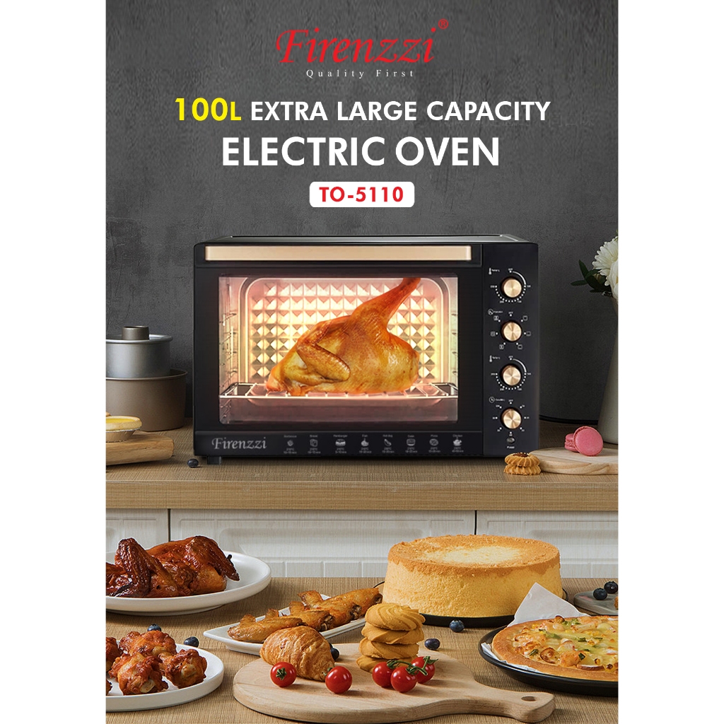 Firenzzi 100L Single Layer Glass Door Counter Top Oven (TO-5110) (With ...