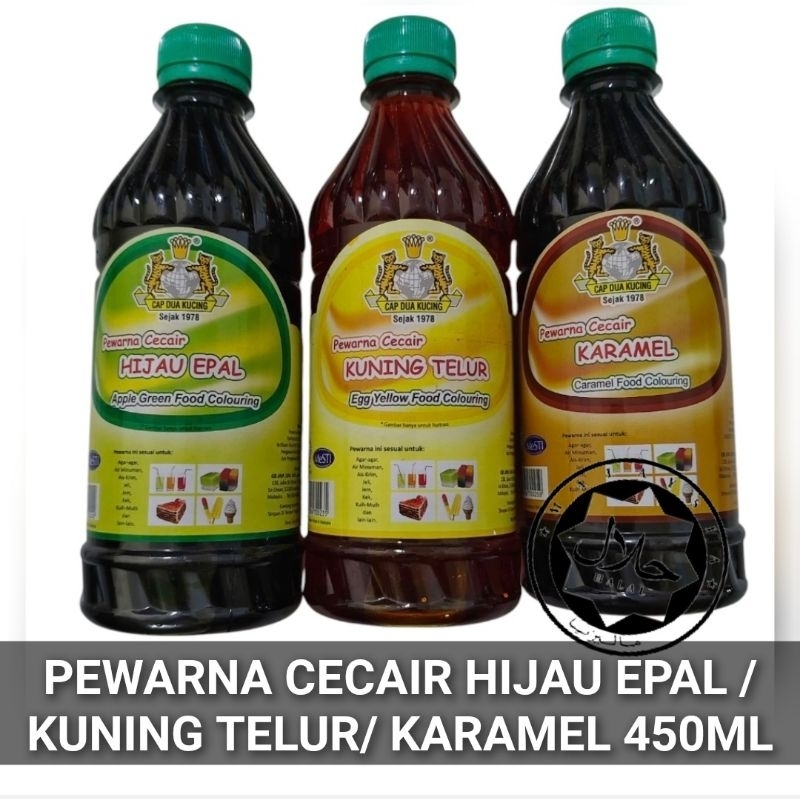 CAP DUA KUCING Halal Pewarna Makanan (Liquid) Hijau Epal | Karamel ...